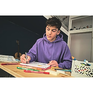 STABILO Nylon Tip Writing Pen pointMax - Pack of 10 - light cold grey