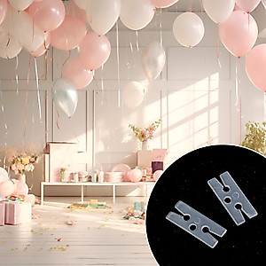 200pcs Plastic Balloon Clips Tie for Sealing Balloon Ties Clear Plastic H Shape Balloon Tie Tool for Wedding Prom Engagemenr Valentines School Birthday Party Decoration