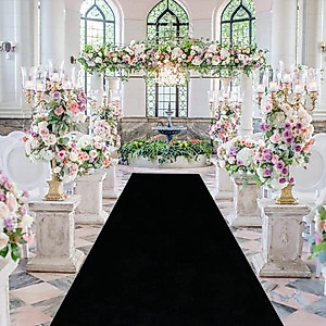 Aisle Runner for Wedding Ceremony Black Velvet Aisle Runner 4FTx15FT Party Carpet Runner Aisle Rug 4FT Wide Aisle Walkway Runner Luxury Velvet Runway for Fashion Shower Christmas Bridal Decor