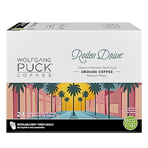 Wolfgang Puck Coffee Single Serve Capsules, Medium Roast, Compatible with Keurig K-Cup Brewers, Rodeo Drive, 24 Count (Pack of 1)