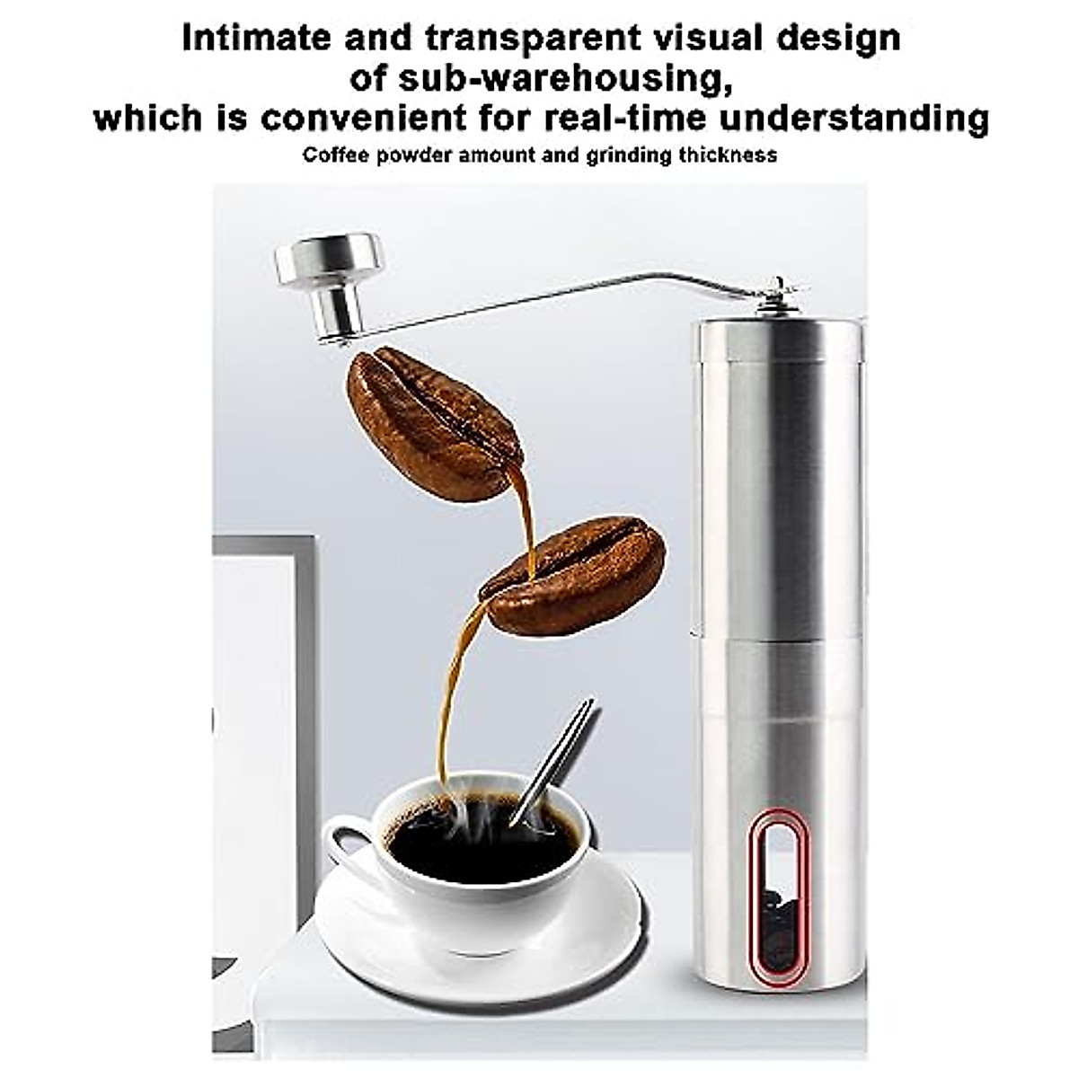 Manual Coffee Grinder, Manual Coffee Grinder with Ceramic Core, 250g Tailor Manual Coffee Grinder with Detachable Design, Detachable Hand Crank Coffee Grinder, with Ceramic Burr for Coffee Beans