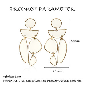 Irregular Geometric Drop Dangle Earrings for Women,Big Statement Colorful Dangly Earrings,Fashion Boho Unique Jewelry(black)