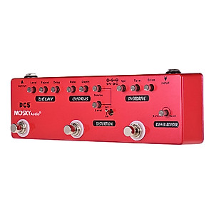 mewmewcat DC5 6-in-1 Guitar Multi-Effects Pedal Delay + Chorus + Distortion + Overdrive + + Buffer Full Metal Shell with True Bypass,overdrive effect pedal