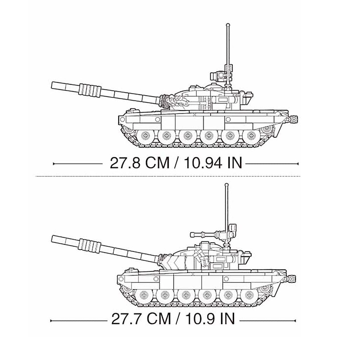DAHONPA T-72B3 Main Battle Tank Army Building Block(770 PCS),WW2 Military Historical Collection Model with 3 Soldier Figures,Toys Gifts for Kid and Adult.