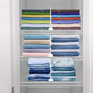 BOUTICOL 3 PCS Removable Wire Shelf Dividers Metal Closet Shelf Dividers Portable Closet Shelf Divider Wire Shelf Dividers for Closet Organization （White）