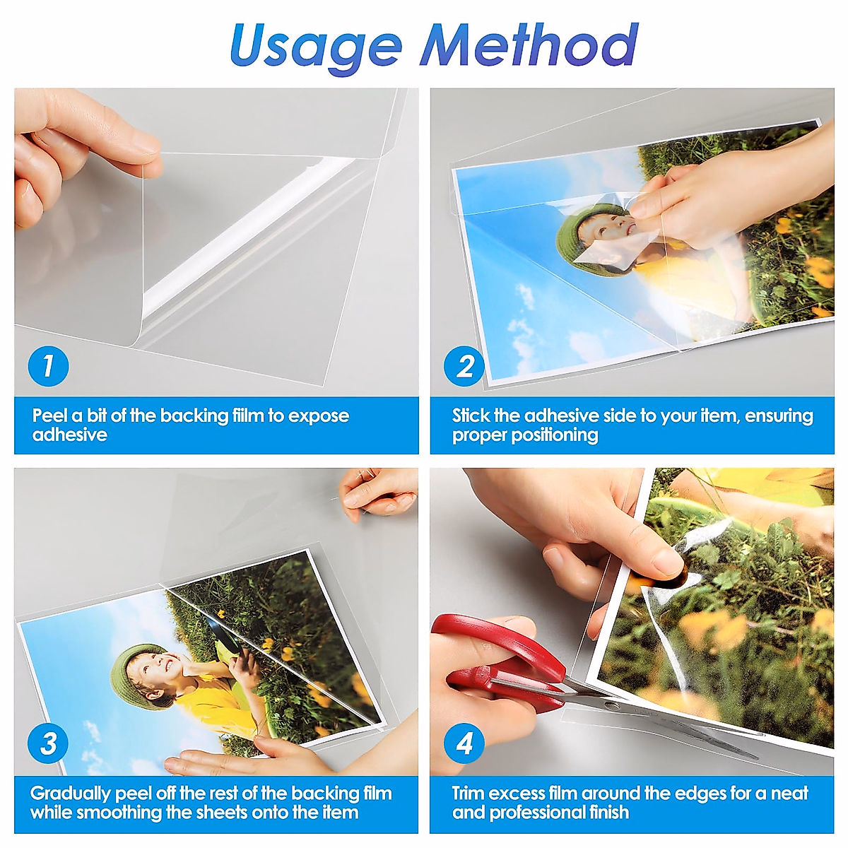 KTRIO Self-Adhesive Laminating Sheets 8.5 x 11 inches, 25 Sheets, 4 Mil Thickness, Clear Self Sealing Laminate Sheets for Crafts, No Machine Needed Self Laminating Sheets