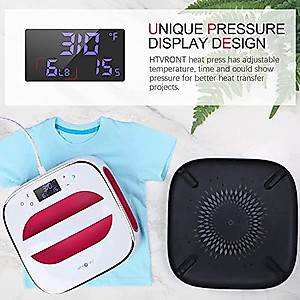 HTVRONT Heat Press Machine for T Shirts, 10"X10" Portable T Shirt Press Machine, Fast Heat-up Iron Press Heat Transfer Machine for Hat, Vinyl, Sublimation (Raspberry)