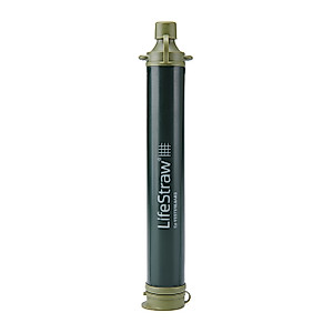 LifeStraw Personal Water Filter for Hiking, Camping, Travel, and Emergency Preparedness, 1 Pack, Green