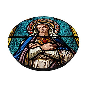 The Blessed Virgin Mary Stained Glass Window Design PopSockets PopGrip: Swappable Grip for Phones & Tablets