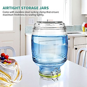 Qianfenie 98 oz Glass Jars with Lids - Glass Storage Jars, 3 Quarts Barrel Jars with Airtight Lids for Kitchen Canisters, 2 Pack