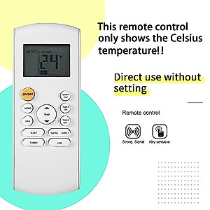 Replacement Remote Control for Midea MRCOOL FRIMEC Klimaire AC Air Conditioner R57B1/BGE RG52A2/BGEFU1 RG57/BGE RG57A/BGE RG57A1(B)/BGE RG57B/BGE RG57B/BGEFU1