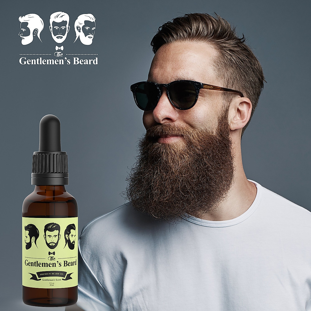 The Gentlemen's Beard Premium Beard Oil - Gentlemen's Scent - Conditioner Softener - All Natural - Softens, Strengthens and Promotes Beard & Mustache Growth - Leave In Conditioner