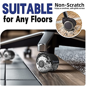 Sytopia Office Chair Caster Wheel Replacement Suitable for All Floors and Carpets, Heavy Duty Rollerblade Chair Wheels, Universal Caster Wheels Size(11x22 mm)
