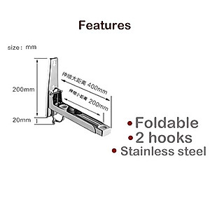 MOTONG Stainless Steel Microwave Oven Wall Mount Stand Holder Shelf with Removable Hook