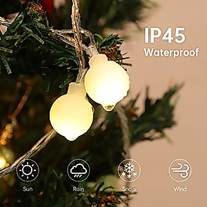 Globe String Lights for Bedroom, Christmas Decoration Ball Lights 33 FT 80 Twinkle LED Battery Operated Fairy Light for Outdoor/Indoor, Classroom, Camping, Bedroom, Party, Garden (Warm White Light)
