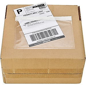 9527 Product 7.5" x 5.5" Clear Adhesive Top Loading Packing List / Shipping Label Envelopes (200 Pack)
