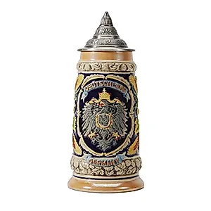 HAUCOZE Beer Stein Mug German Eagle Drinking Stanley Viking Tankard with Petwer Lid for Birthday Gifts Men Father Husband 0.8 Liter
