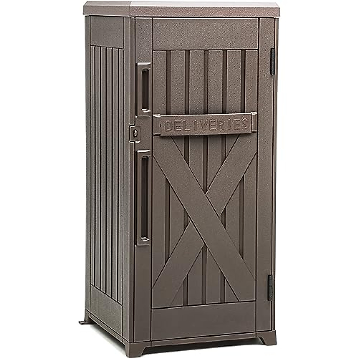 YITAHOME 60 Gallon Large Package Delivery and Storage Box with Lockable Secure, Double-Wall Resin Outdoor Package Delivery and Waterproof Deck Box for Porch, Curbside, 8.5 Cubic feet, Brown