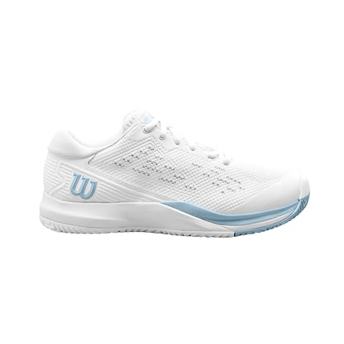 WILSON Women's Rush Pro Ace Sneaker, White/Baby Blue, 9