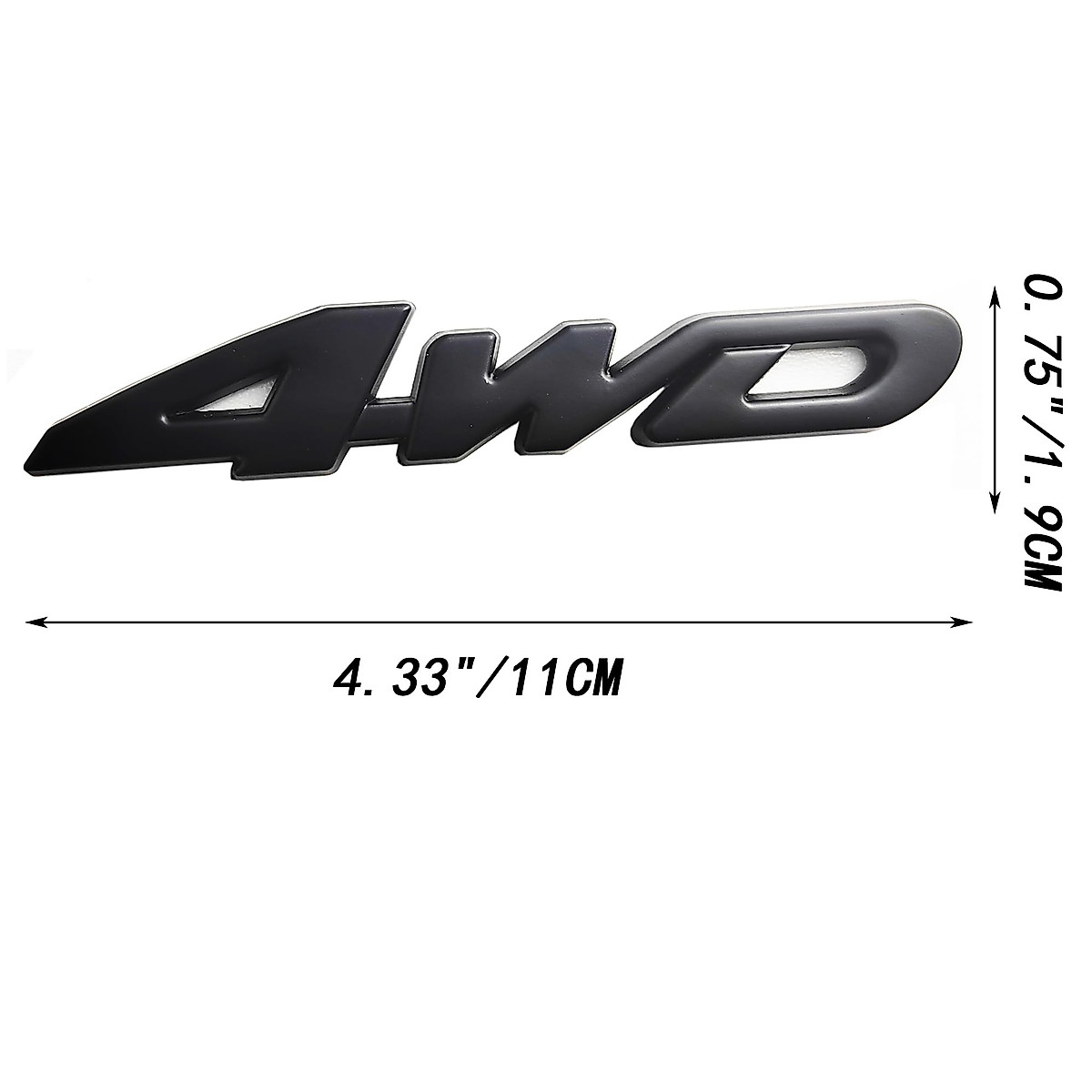 OnlyYou.X 4WD Emblem 4WD Badge 3D Logo Sticker Compatible with Universal Pickup and Car Black 1 Piece Metal