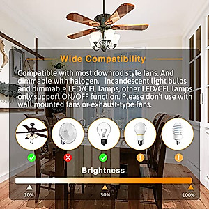 2 Pack Universal Ceiling Fan Remote Control Kits with Light Dimmer 3 Speed Fan Controller Receiver Lamp Dim Remote Replacement for Hampton Bay/Hunter/Harbor Breeze/Westinghouse/Honeywell & More