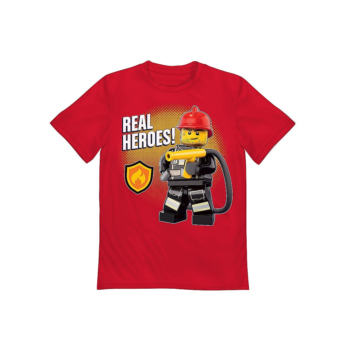 LEGO Boys T-Shirts, Heroic Tees for Boys (Firefighter Red, Size 7)