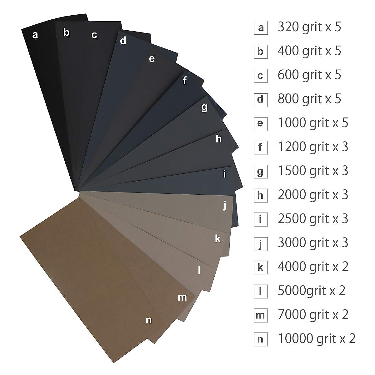 VIBRATITE 48 Pieces Wet Dry Sandpaper, 320 to 10000 Fine Grit Sand Paper Assortment Pack, 9 x 3.6 Inch Sanding Sheets for Automotive Wood Metal Polishing Finishing