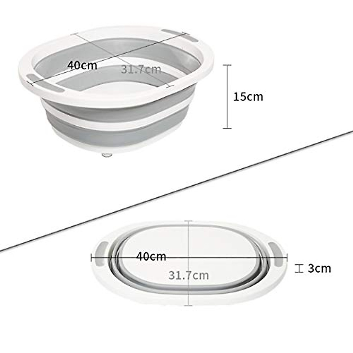 AAKitchen Collapsible Dish Pan Cutting Board Combo Portable Washing Basin Dish Tub Foldable Storage Organizer Wash and Drain Dish Basket over the Sink Dish Drainer for RV, Camp, Marine