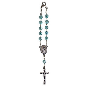 Cathedral Art December/Blue Zircon Birthstone Car Rosary