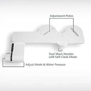 Bidet, Bidet Attachment for Toilet, Non-Electric Fresh Water Bidet with Self-Cleaning Nozzle
