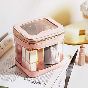 BEGIN MAGIC Clear Makeup Case Small Cosmetic Bag Lipstick Organizer Bag Waterproof Portable Transparent Storage Makeup Train Case Toiletry Bag