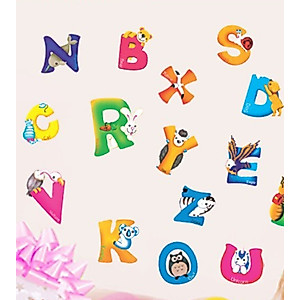 Adam Victor Removable Fun Educational Alphabet Wall Decals Kids Room Decorations Art Décor Stickers Nursery DIY PVC Decal Bathroom Sticker