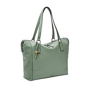 Fossil Women's Jacqueline Eco-Leather Tote Bag Purse Handbag, Sage (Model: ZB1682343)