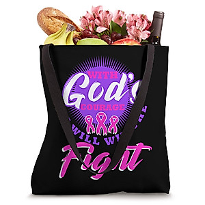 Breast Cancer Awareness Pink Ribbon Christian God Chemo Gift Tote Bag
