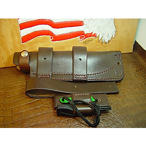 CUSTOM Made Ontario Rat 7 Knife Sheath Made 10 oz. Leather.and The SOG Seal Team Knife.