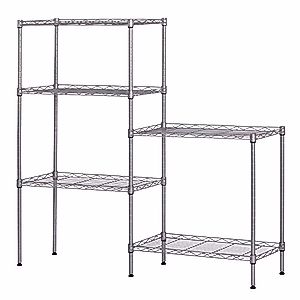 Vasitelan 5 Tier Adjustable Storage Shelf Metal Storage Rack Wire Shelving Unit Storage Shelves Metal 550Lbs Capacity 21.2" L x 11.4" W x 59.06" H for Pantry Closet Kitchen Laundry Silver