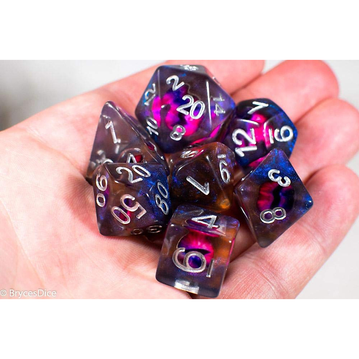 Demon Eye Dragon Eye Dice 7-Dice Set Resin Dungeons and Dragons Dice