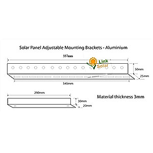Heavy Duty Adjustable Brackets for Mounting Solar Panels on Ground Roof Wall DIY Off-grid Solar Racking System,Solar Panel Stand Foldable Tilt Legs 3mm Aluminum Rack Mount Rails with Hardware(22-inch)