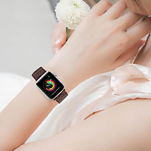 Designer Luxury Watch Band Compatible with Apple Watch 45mm 44mm 42mm 41mm 40mm 38mm, soft leather Replacement strap compatible with iWatch Series 8/7/6/5/4/3/2/1/SE2/SE for Women Men