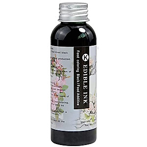 Topwang 4 Colors 100ML/Bottle Food Grade Bakey Ink refillable for Canon PGI-250 PGI270 PGI-280 Ink Cartridges Ca ke Ink C AKE Maker Print on Sugar Paper/Frosting Icing Sheet, Black,Cyan,Mageta,Yellow