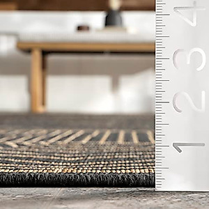 nuLOOM Myrna Geometric Indoor/Outdoor Area Rug, 8' x 10', Dark Grey