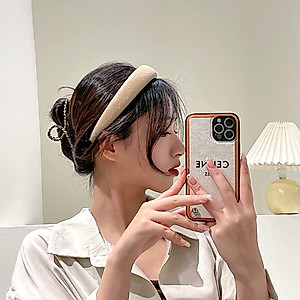 Padded Headbands for Women,5Pcs Wide Plain Turban Headband Fashion Hair Bands Headwear Barrette Styling Tools Accessories with Solid Colors,Deep