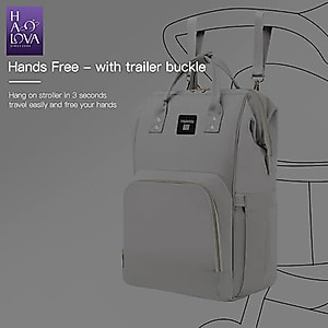 HaloVa Diaper Bag Multi-Function Waterproof Travel Backpack Nappy Bags for Baby Care, Large Capacity, Stylish and Durable, Greyish