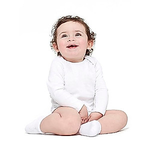 Gerber Unisex Baby Multi-Pack Long-Sleeve Onesies Bodysuit Mitten Cuff Sizes 6-Pack White 24 Months