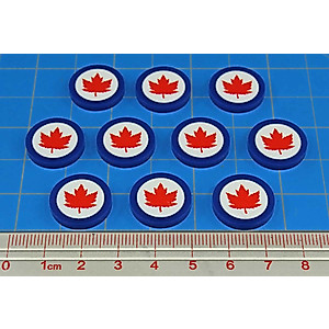 LITKO World War Two Miniature Wargames National Faction Token Game Pieces Compatible with Bolt Action (10) (Royal Canadian Air Force)