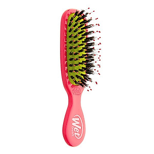 Wet Brush Mini Shine Enhancer Hair Brush, Pink - Exclusive Ultra-soft IntelliFlex Bristles - Natural Boar Bristles for All Hair Types - For Women, Men, Wet And Dry Hair