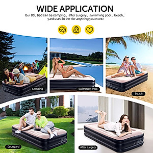 Neoflavie New Upgraded BBL Bed with Hole-Inflatable BBL Bed After Surgery,Brazilian Butt Lift Surgery Recovery Mattress with Carrying Bag & Air Pump,Waterproof Plant Velvet Touch for Relax Sleep-Pink
