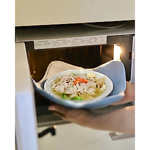 Set of 4 Plate Huggers - Microwave Plate Holder - Reusable Large Bowl Holders - Washable Microwave Plate Hugger - for Hot and Cold Bowls, Dishes and Plate Holders for Microwave (Grey)