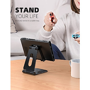 Lamicall Adjustable Phone Tablet Stand, Playstand for Switch, Foldable Desk Holder Dock, Compatible with iPad Mini, 9.7'' iPad Pro Air, Phone 12 Mini 11 Pro Xs Xs Max Xr X 8 7 6 6s Plus SE (4-10'')