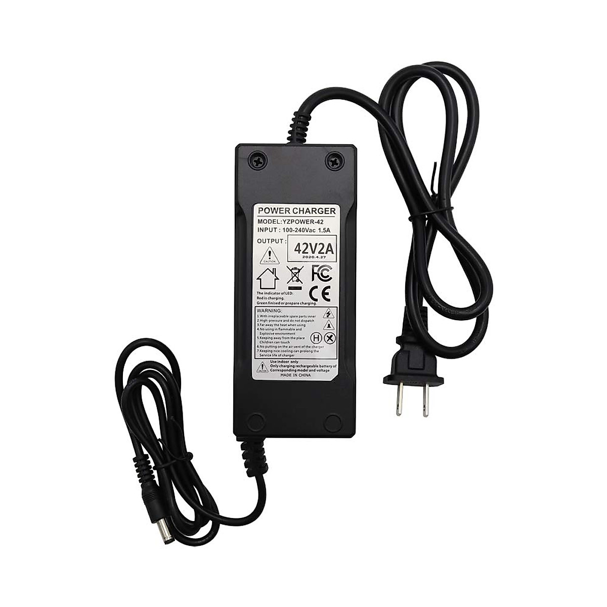 29.4V 4A Power Supply AC Adapter Charger for 24V 7S Lithium Li-ion Battery Pack 5.5x2.1mm DC Plug with a 5.5 * 2.5mm tip